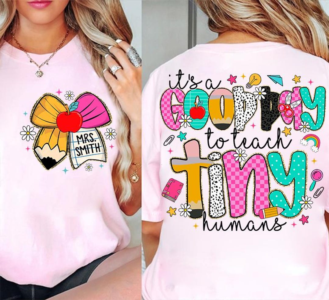 Preppy Teacher Coquette Pencil Bow Glitter Doodle Png, Custom Teacher ...