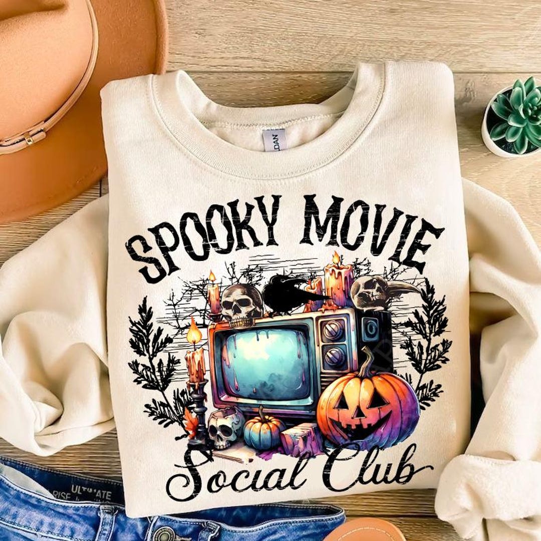 Spooky Movie Social Club PNG, Funny Halloween Social Club Png, Spooky ...