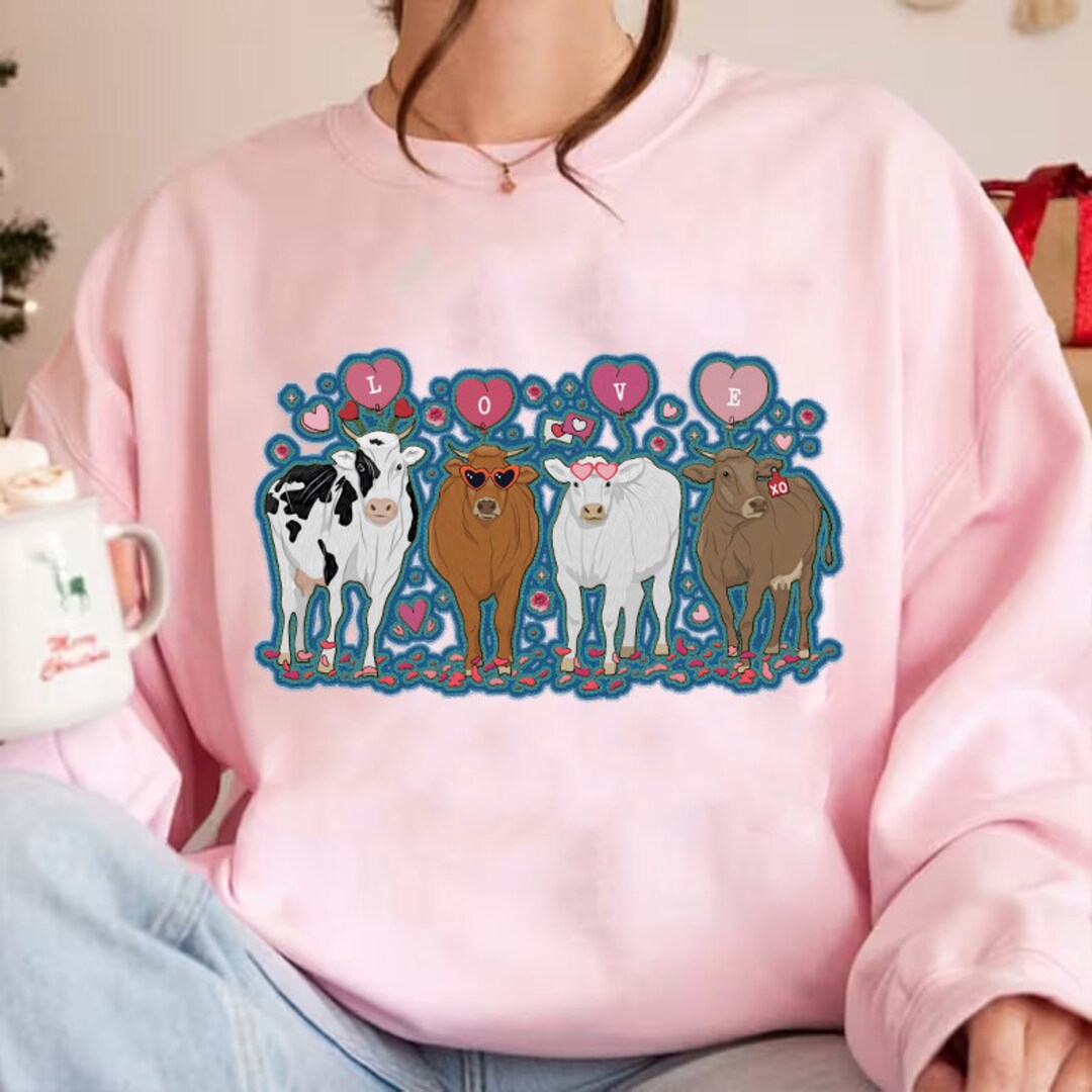 Heifer Valentine Embroidery Png, Highland Cow Valentine Png, Valentine ...