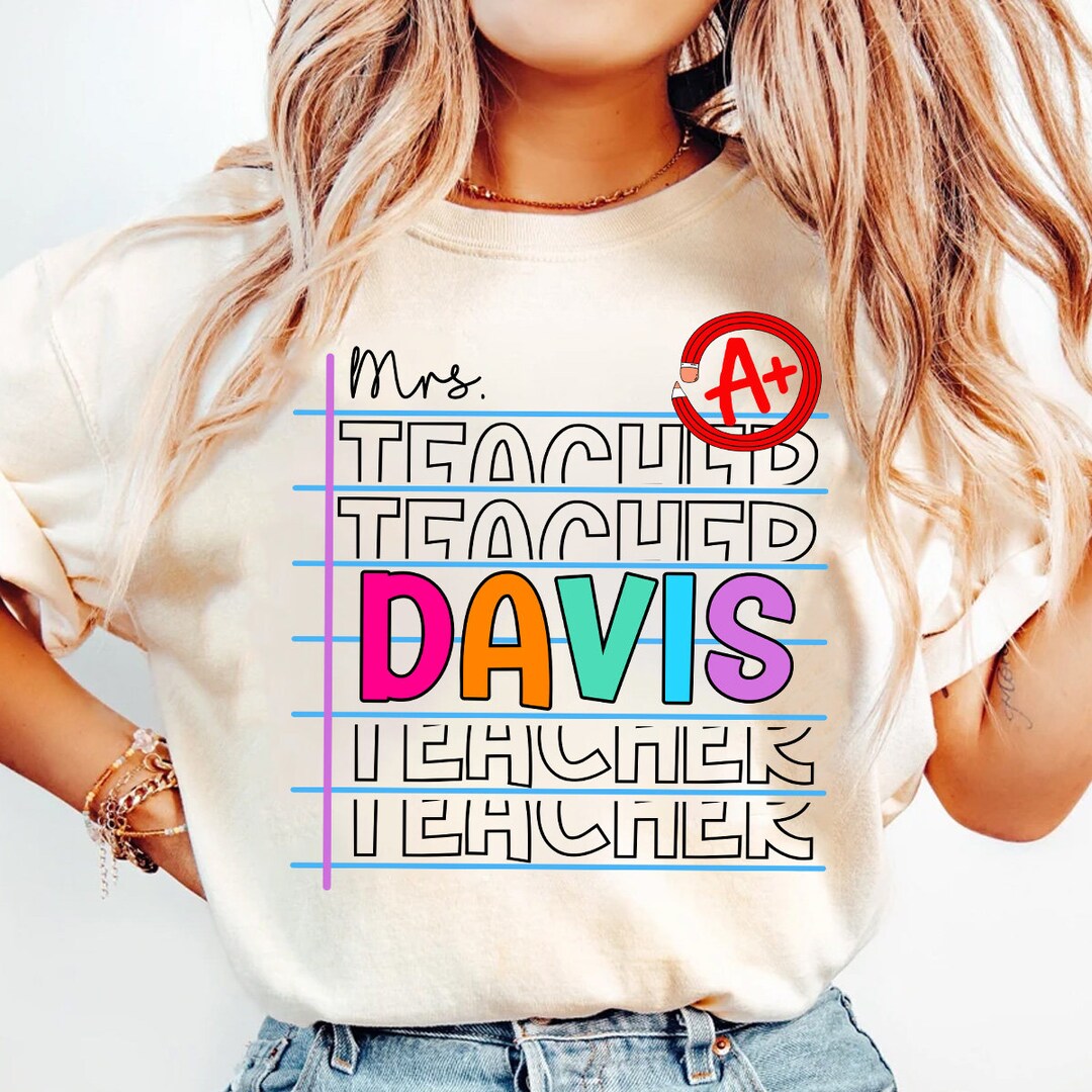 Teacher Sublimation Design, Retro Teacher PNG, Custom Teacher Name PNG ...