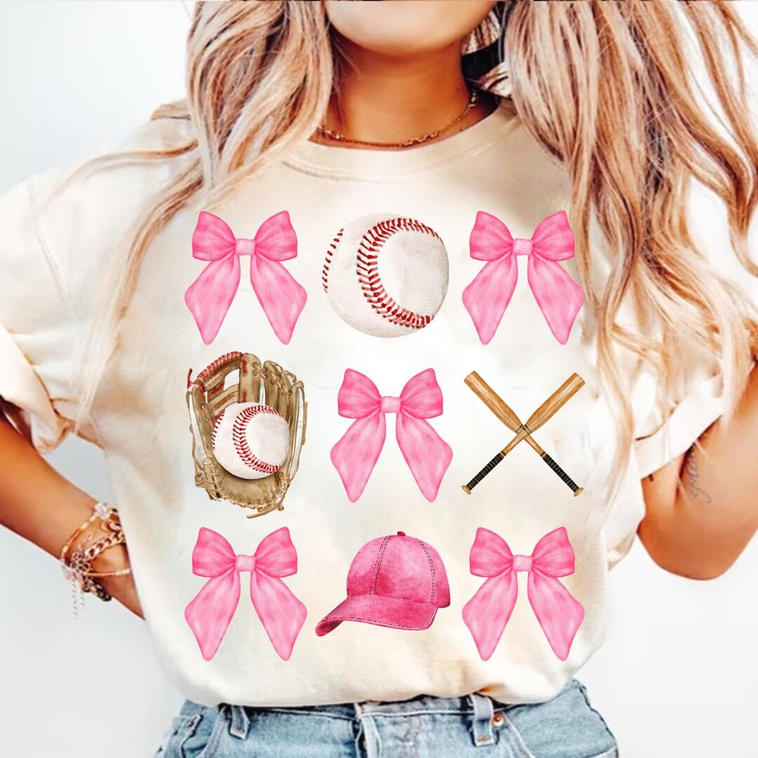 Baseball Coquette Bow Png, Soft Girl Era Png, Baseball Png, Coquette ...
