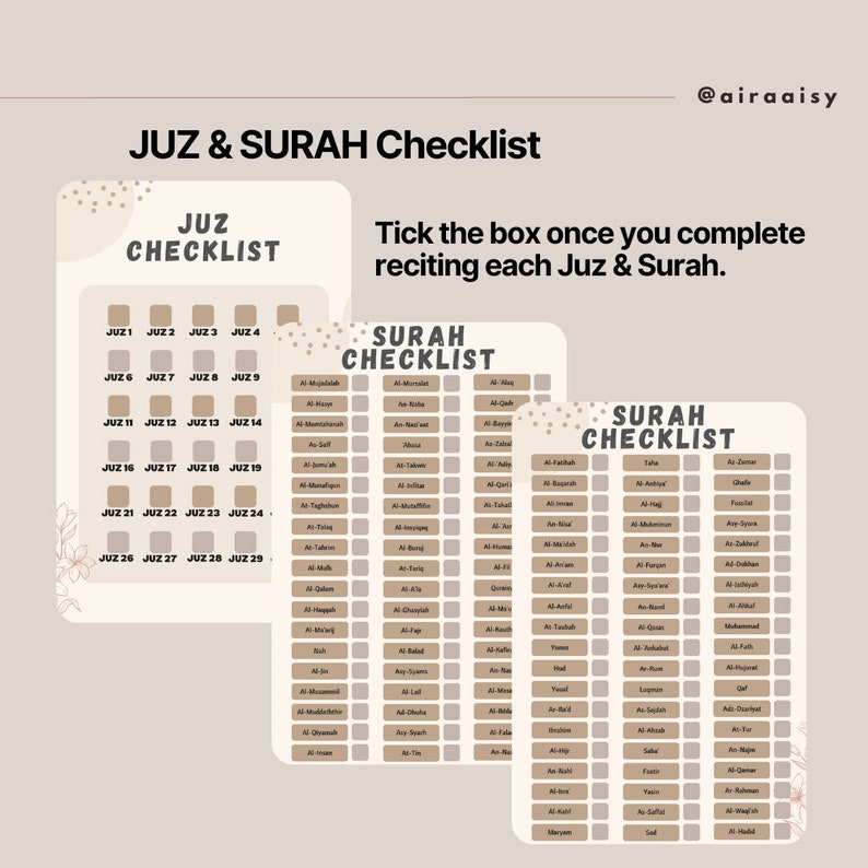 Printable Quran Journal | Quran Planner | Letter Size, A4 and A5 ...