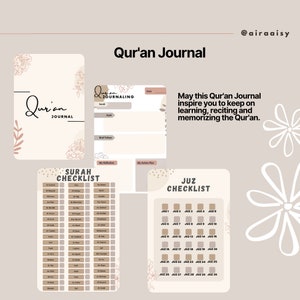 Printable Quran Journal | Quran Planner | Letter Size, A4 and A5 ...