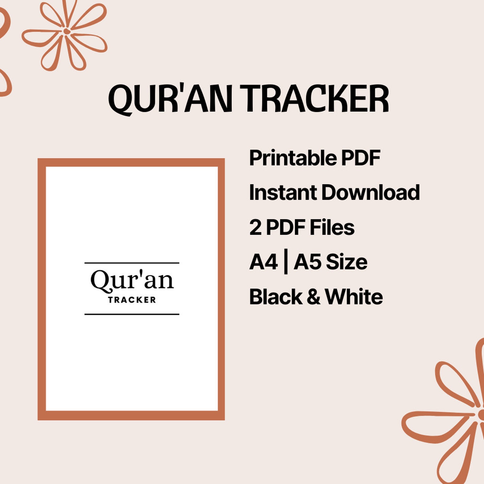 Printable Quran Tracker Quran Journal PDF A4 and A5 Printable and ...