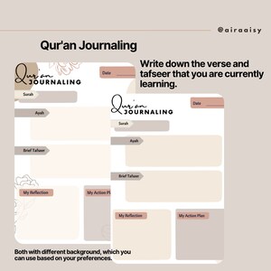 Printable Quran Journal | Quran Planner | Letter Size, A4 and A5 ...