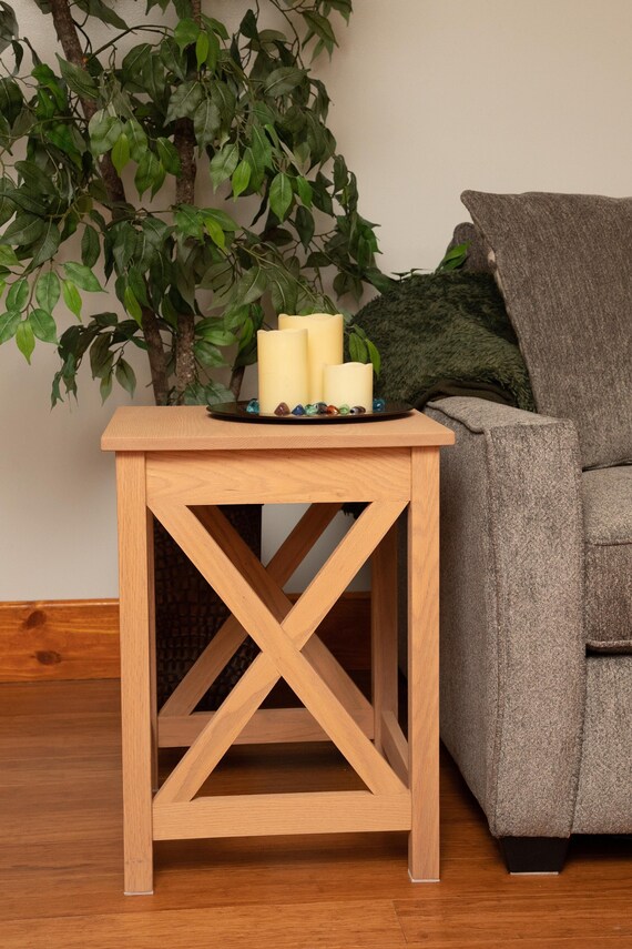 Red oak end table store