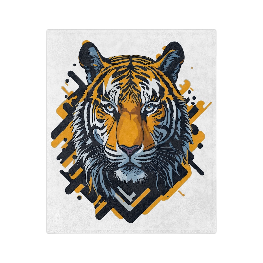 Wild Geometry - Tiger - Velveteen Minky Blanket - Etsy
