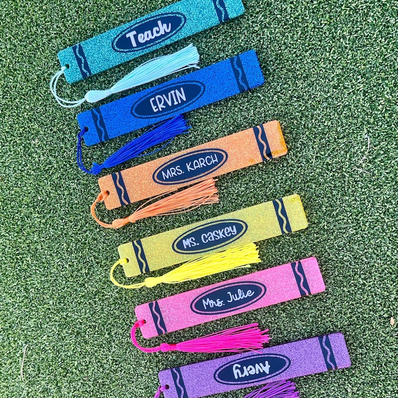 Personalized Crayon Bookmark: Teacher Appreciation Gift - Etsy