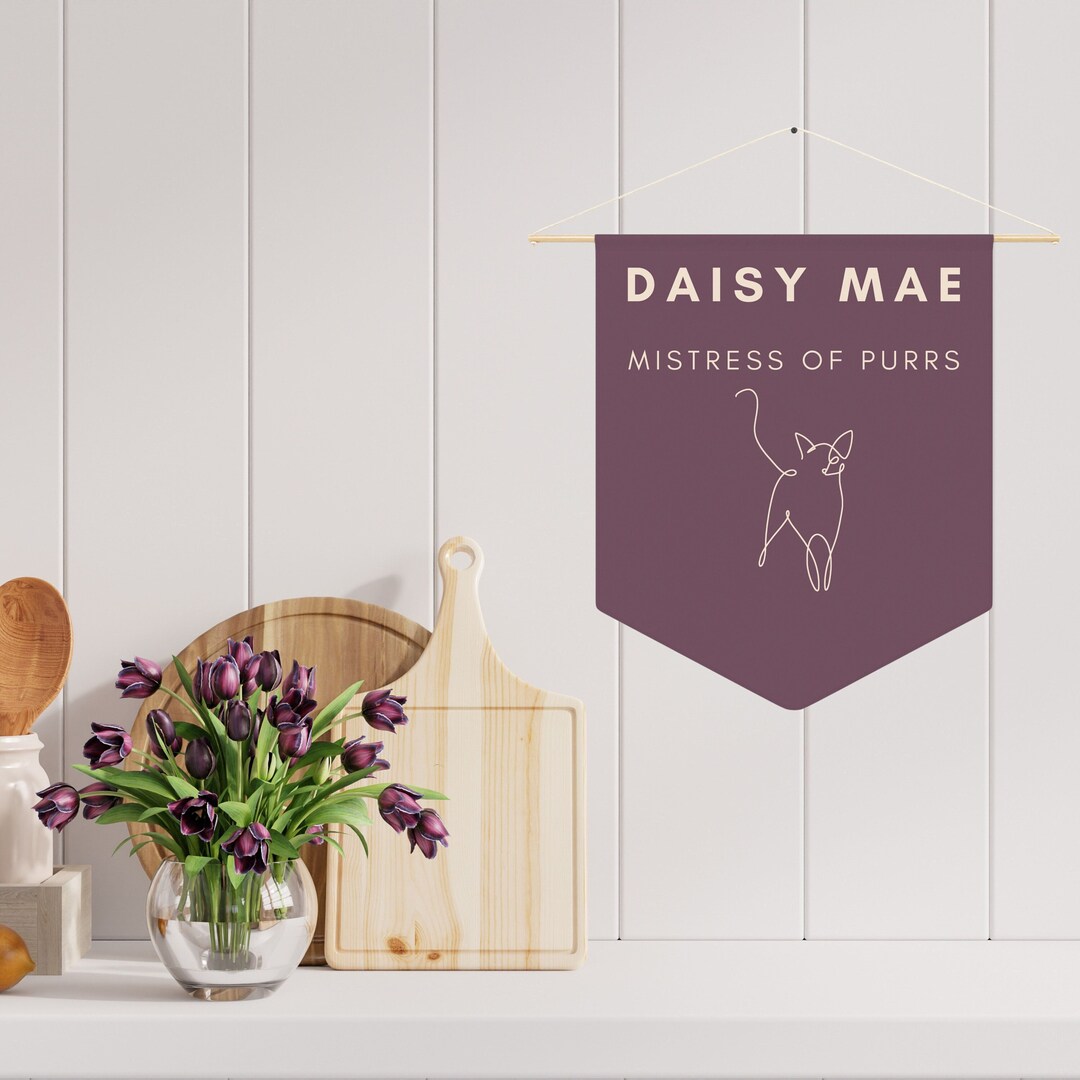 Personalized Cat Pennant: Custom Pet Name Wall Banner - Etsy