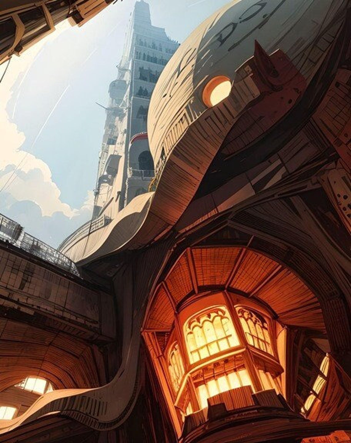 Fantasy Tower Alien Futuristic Poster Wall Decor - Etsy