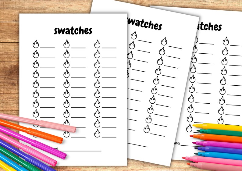 Fire Colour Swatch Sheet - A4 - Printable - Instant Download - PDF ...