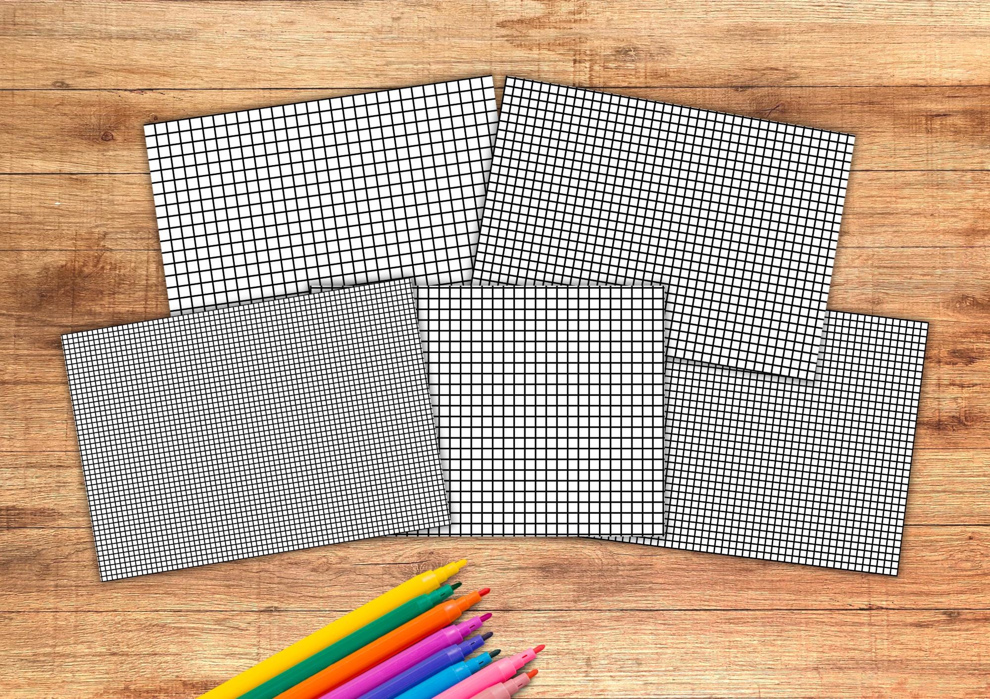 Thick Line Grid Paper X5 - A4 - Printable - Instant Download - PDF ...