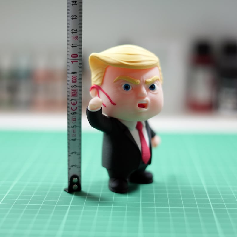 Donald Trump 3D Miniature - Iconic Raised Fist With American Flag ...
