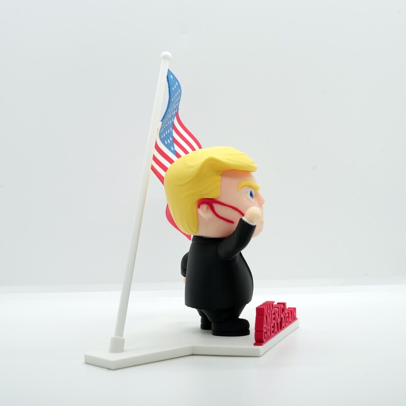 Donald Trump 3D Miniature - Iconic Raised Fist With American Flag ...