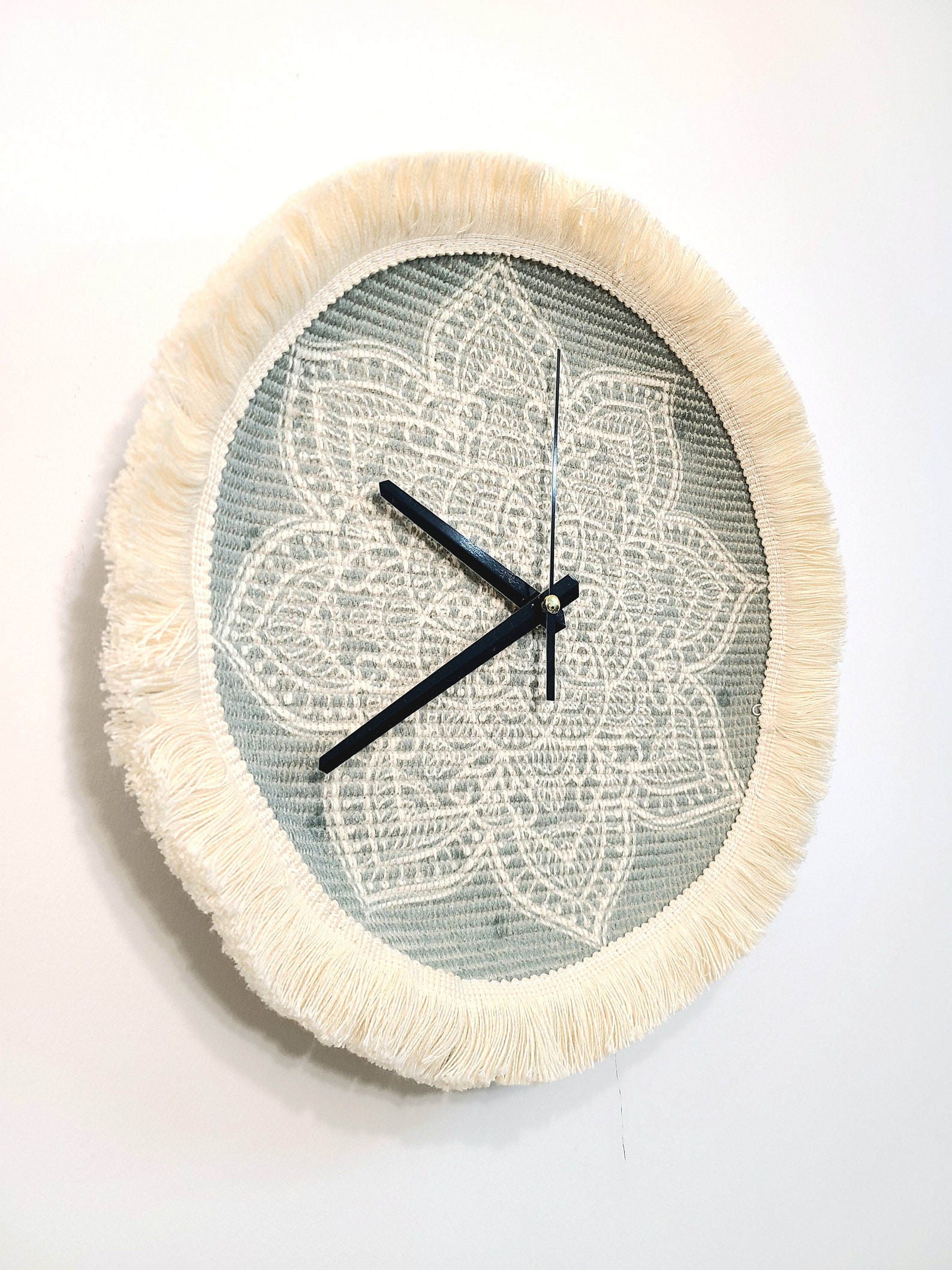 Boho Wall Clock Unique - Macrame Modern Home Decor - Rustic Cottagecore ...
