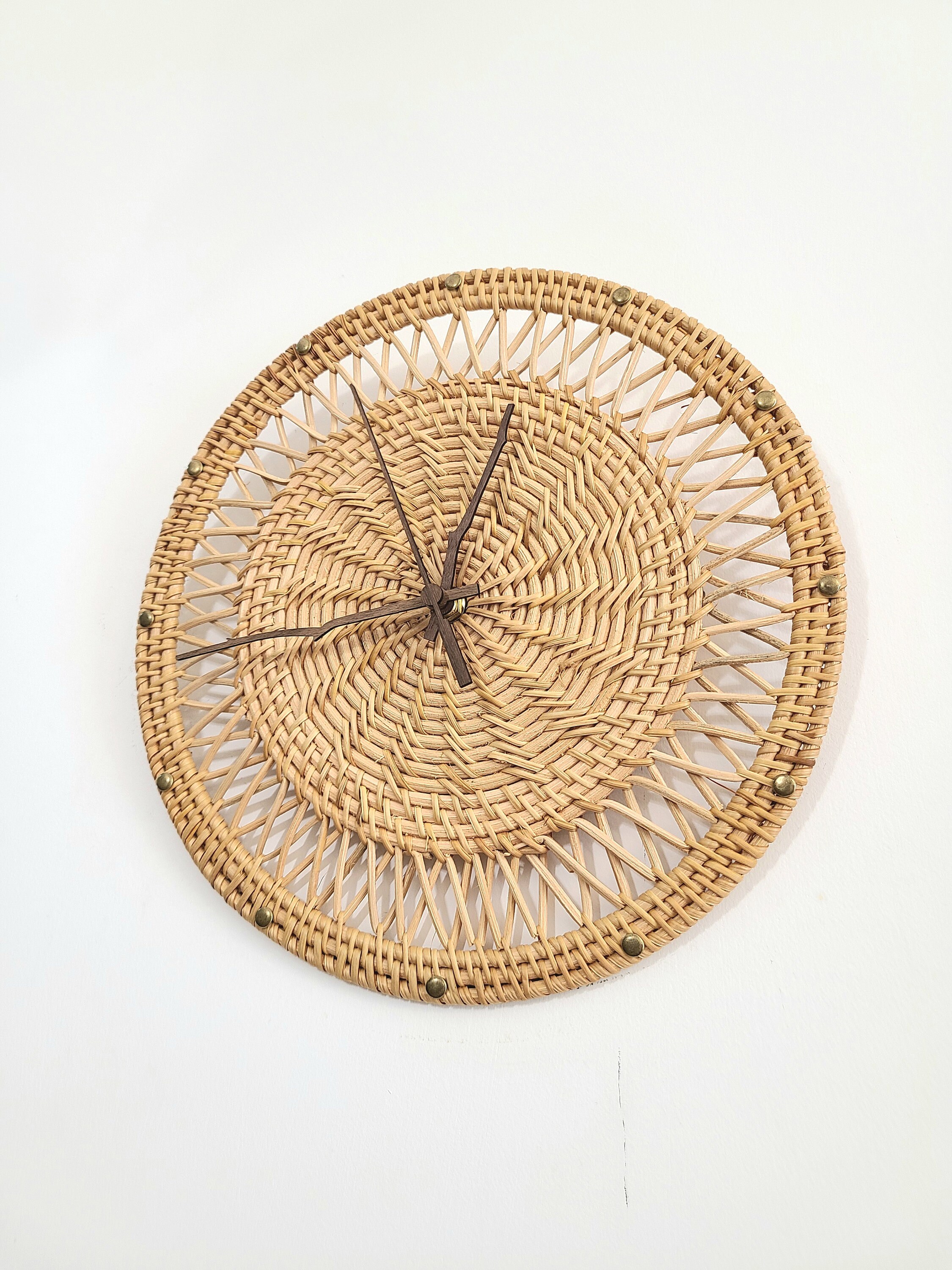 Rattan Wall Clock Unique Cottagecore Farmhouse Clocks for - Etsy