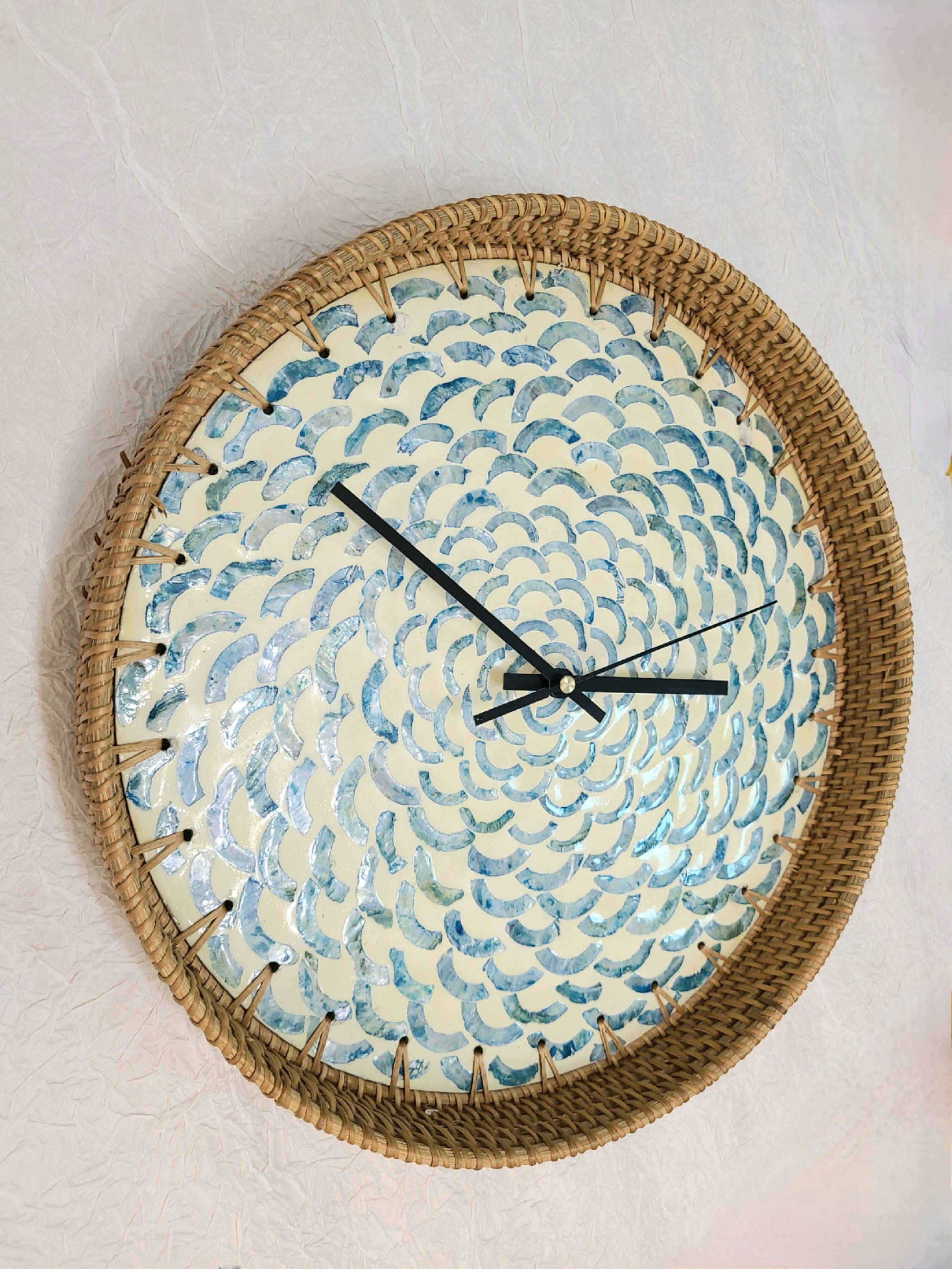 14inch Rattan Wall Clock Unique Cottagecore Clocks for Wall - Etsy