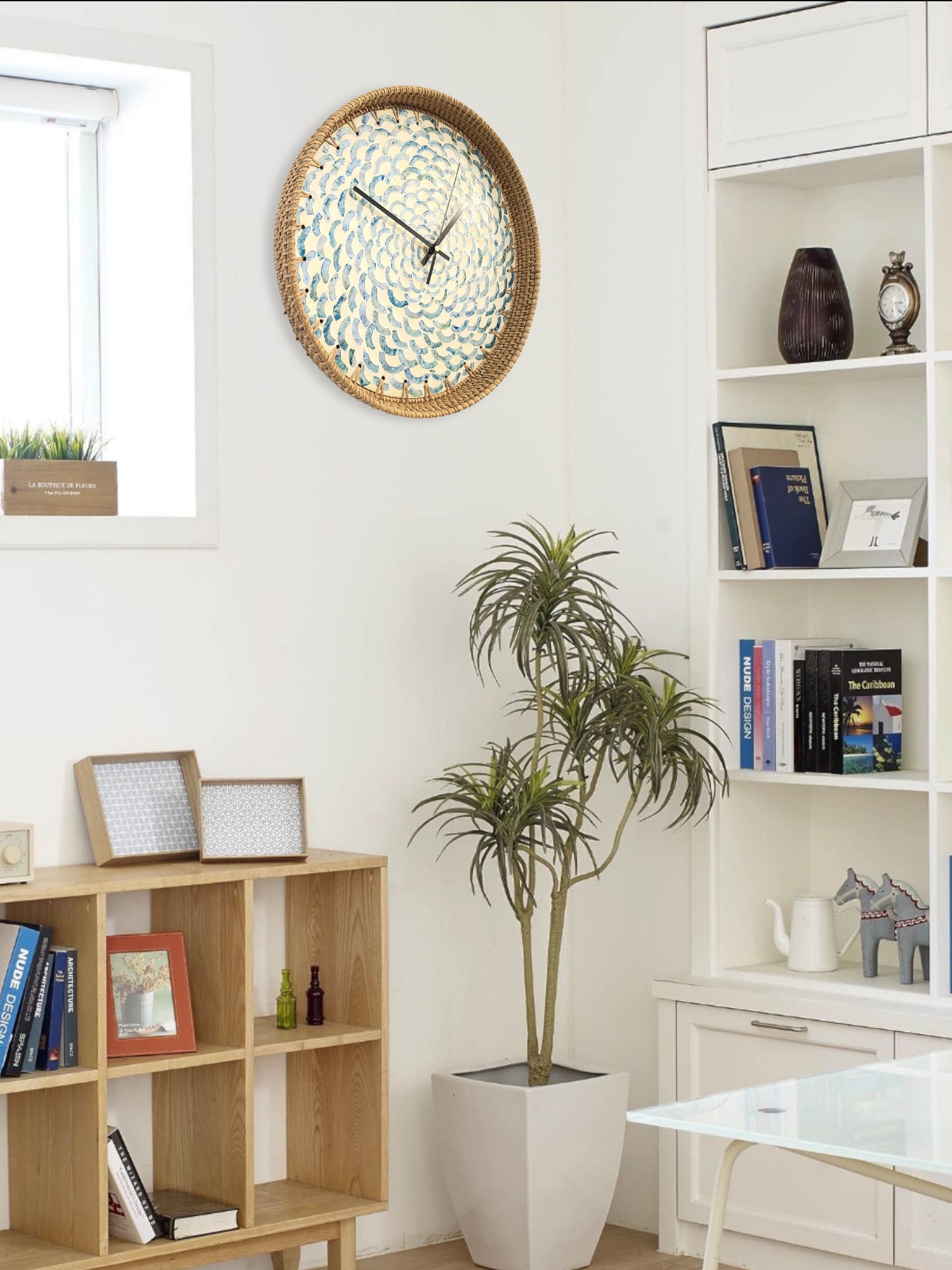14inch Rattan Wall Clock Unique Cottagecore Clocks for Wall - Etsy