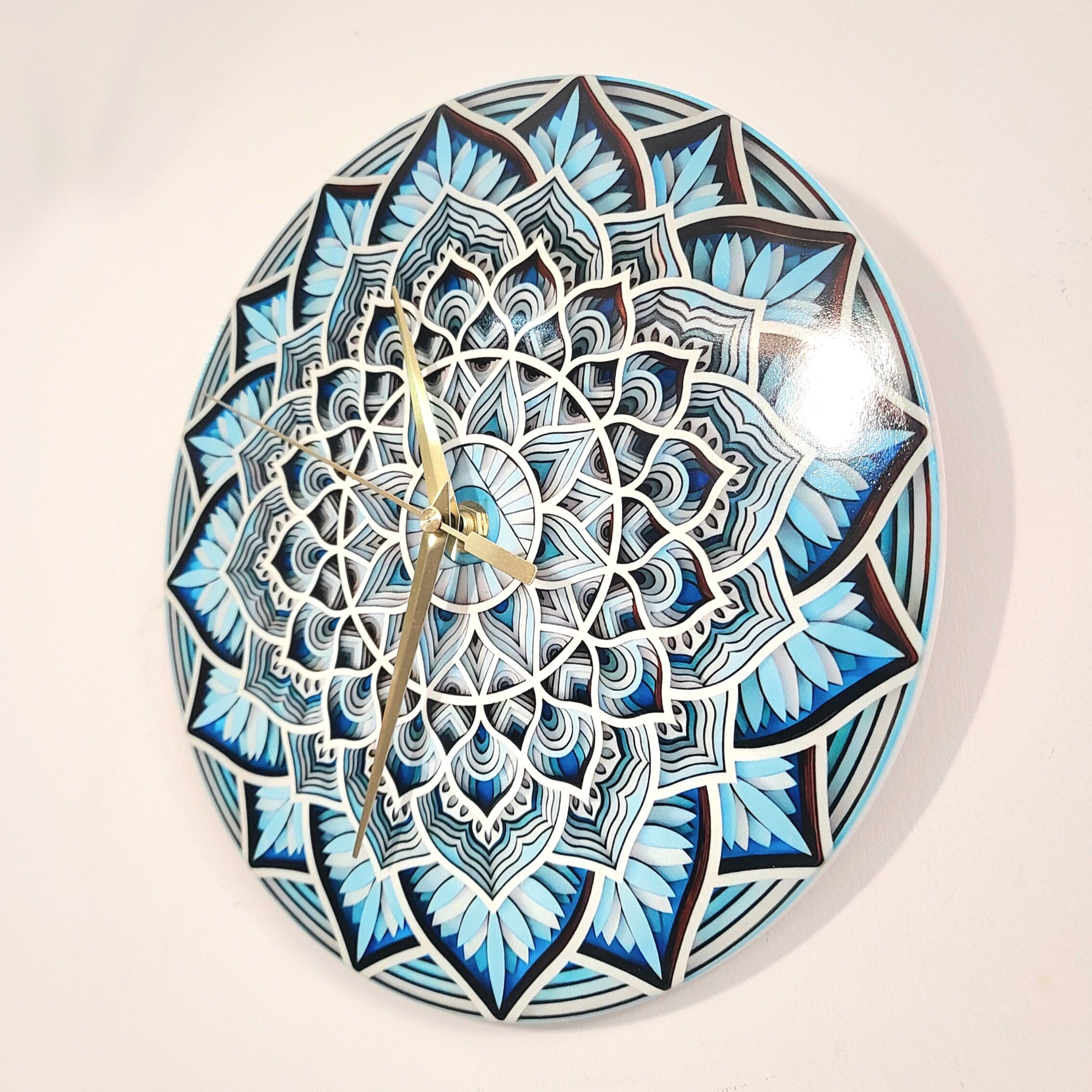 Modern Wall Clock Boho Mandala Wall Art Ceramics Clocks for Wall Unique ...