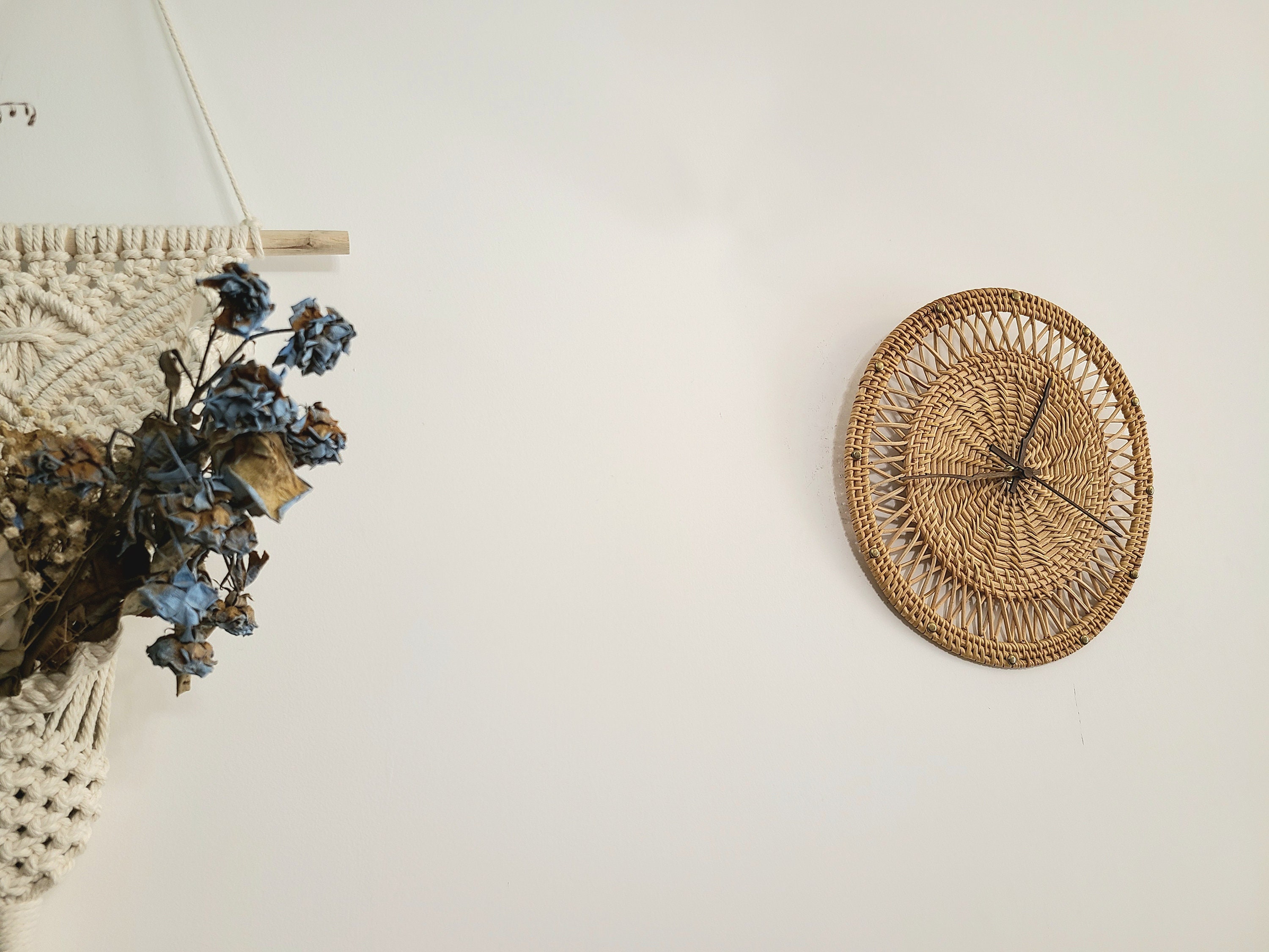 Rattan Wall Clock Unique Cottagecore Farmhouse Clocks for - Etsy