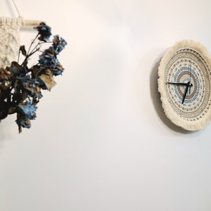Boho Wall Clock Unique - Macrame Modern Home Decor - Rustic Cottagecore Clocks for Wall - Boho ...