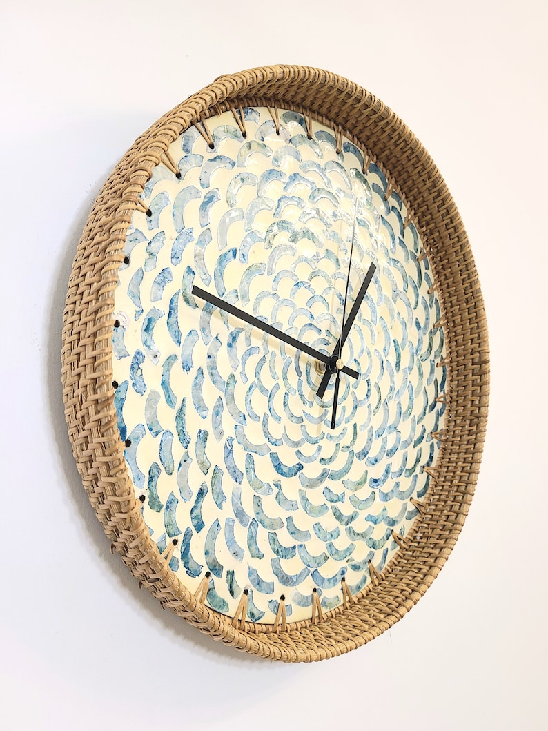 14inch Rattan Wall Clock Unique, Cottagecore Clocks for Wall ...