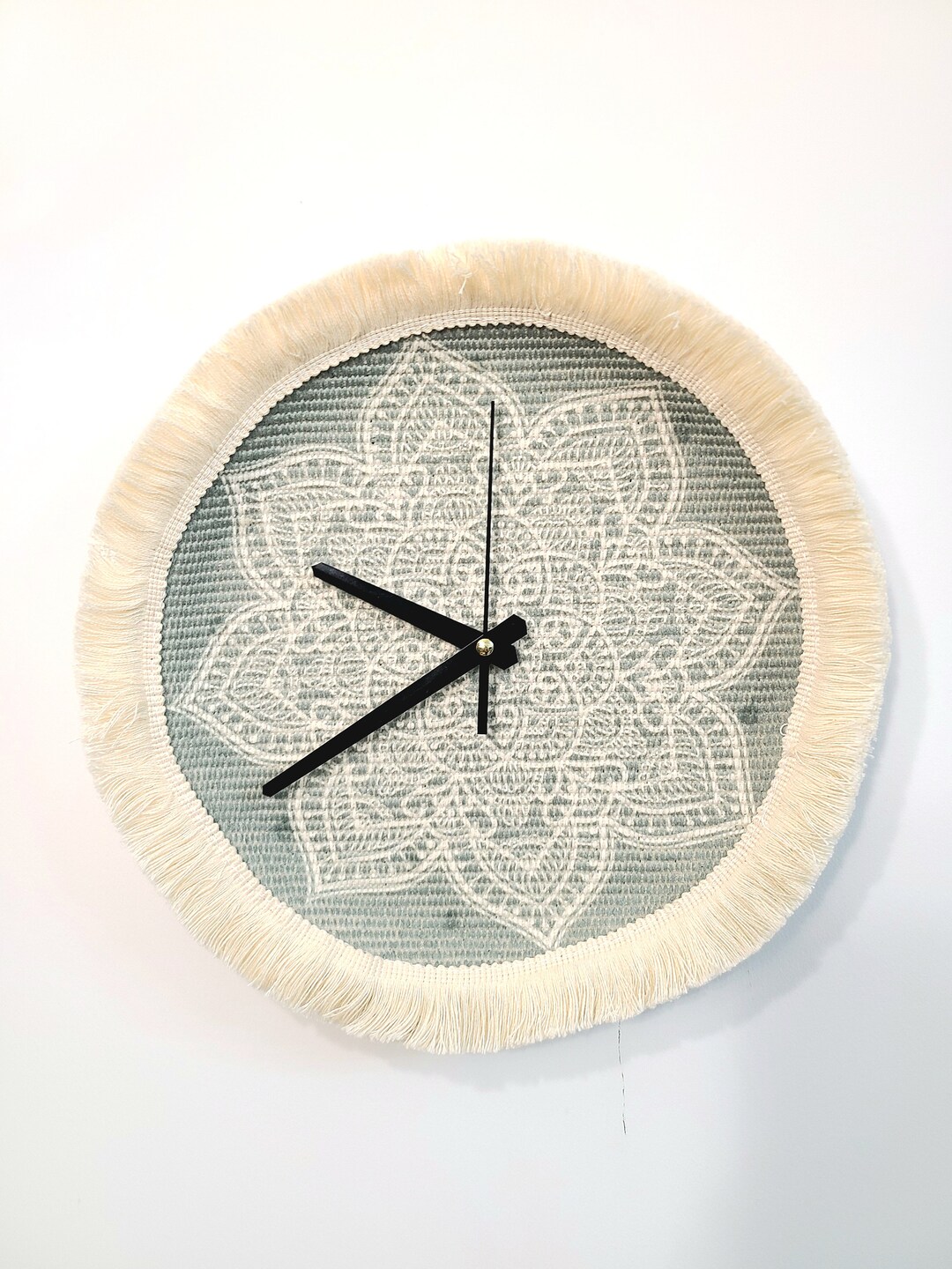 Boho Wall Clock Unique - Macrame Modern Home Decor - Rustic Cottagecore ...