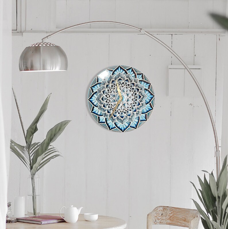 Modern Wall Clock - Boho Mandala Wall Art - Ceramics Clocks for Wall ...