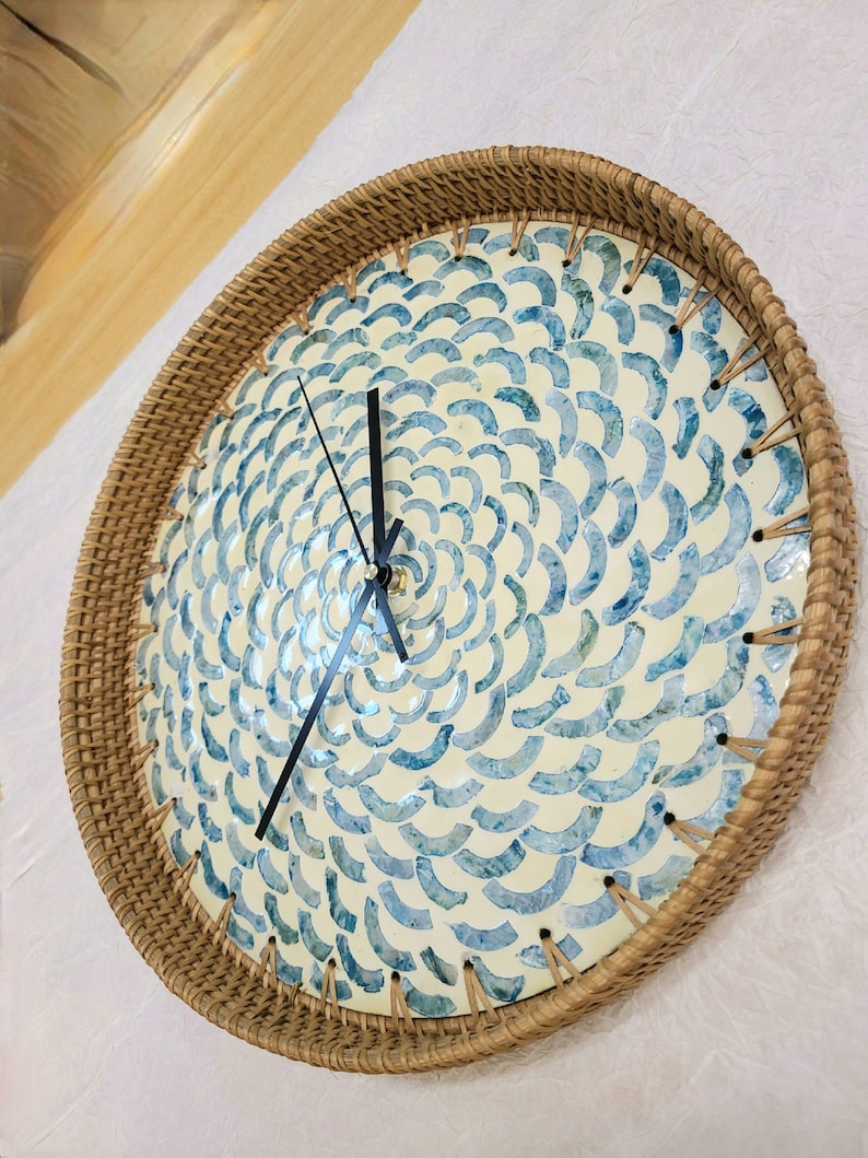 14inch Rattan Wall Clock Unique, Cottagecore Clocks for Wall ...