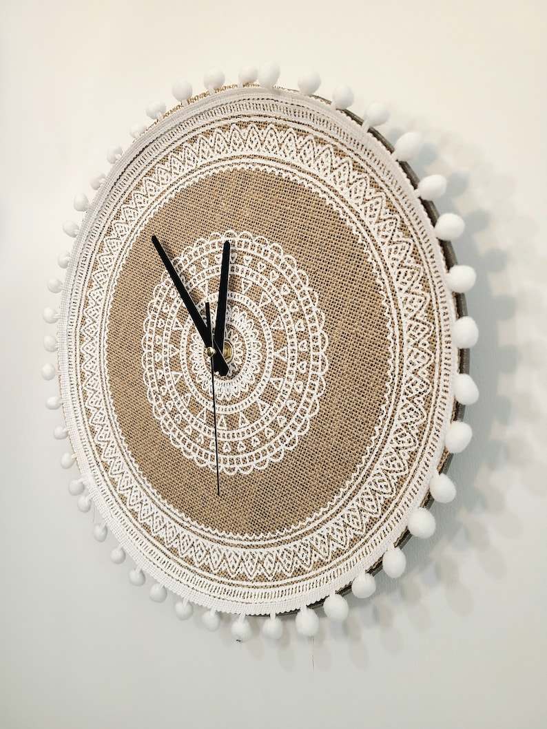 Boho Art Large Wall Clock Unique, Rustic Cottagecore Clocks for Wall ...