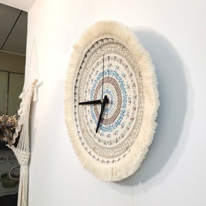 Boho Wall Clock Unique - Macrame Modern Home Decor - Rustic Cottagecore Clocks for Wall - Boho ...