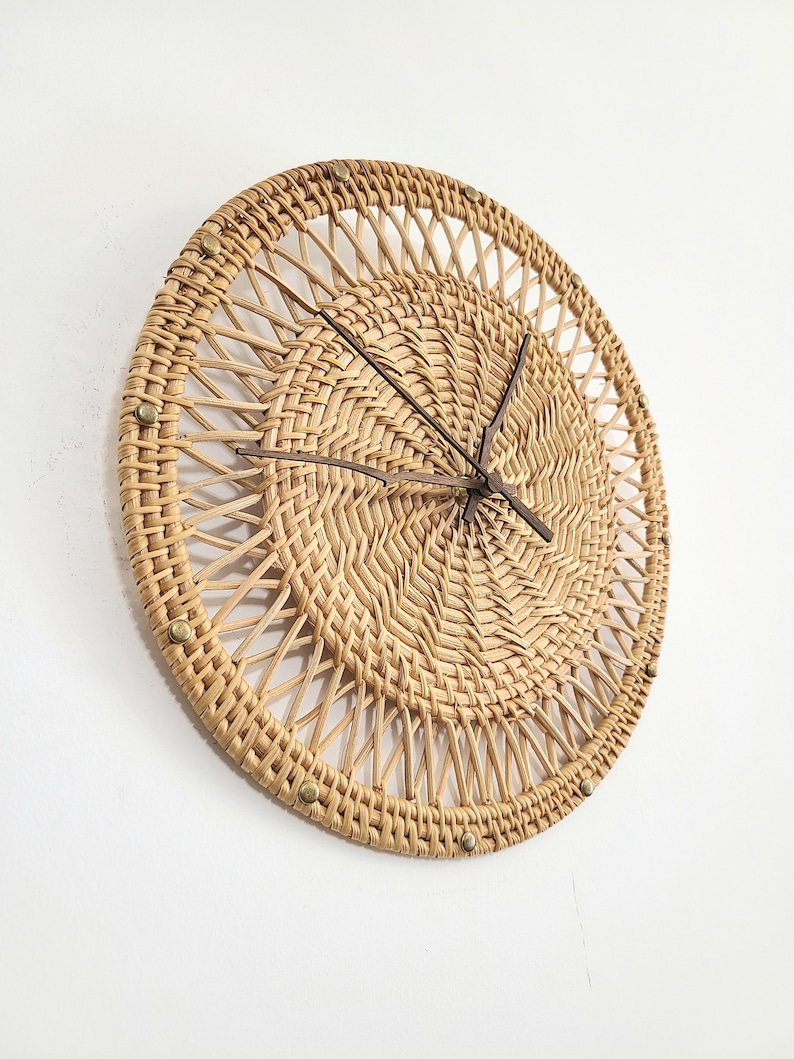 Rattan Wall Clock Unique Cottagecore Farmhouse Clocks for - Etsy