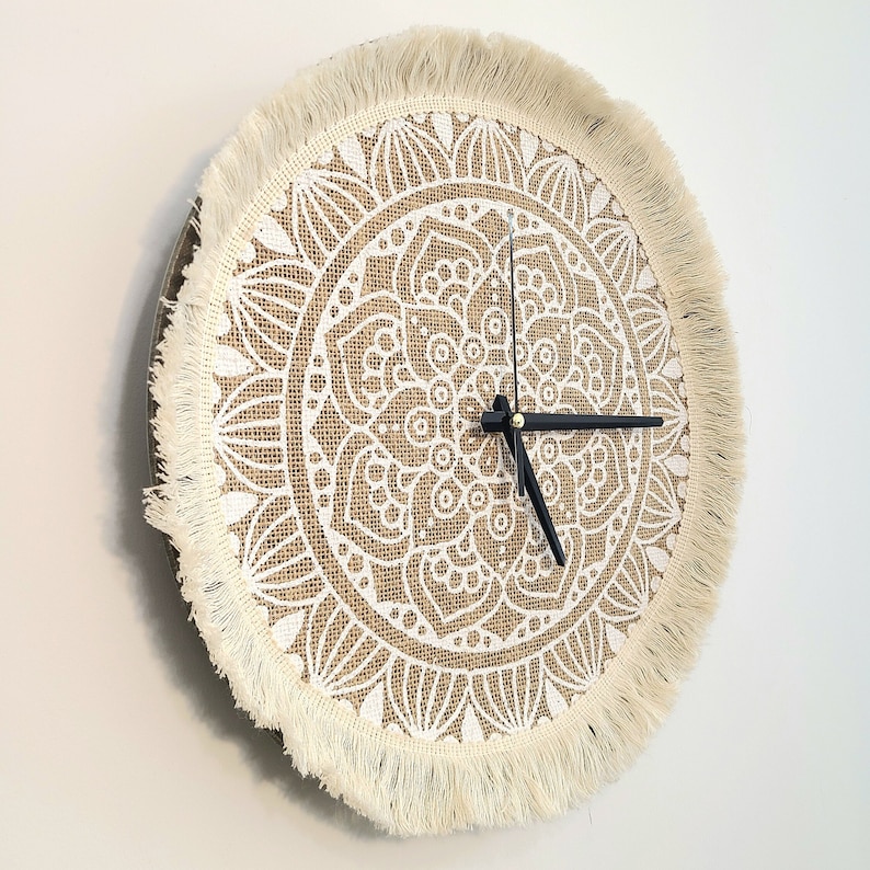 Boho Wall Clock Unique - Macrame Modern Clocks for Wall - Rustic ...