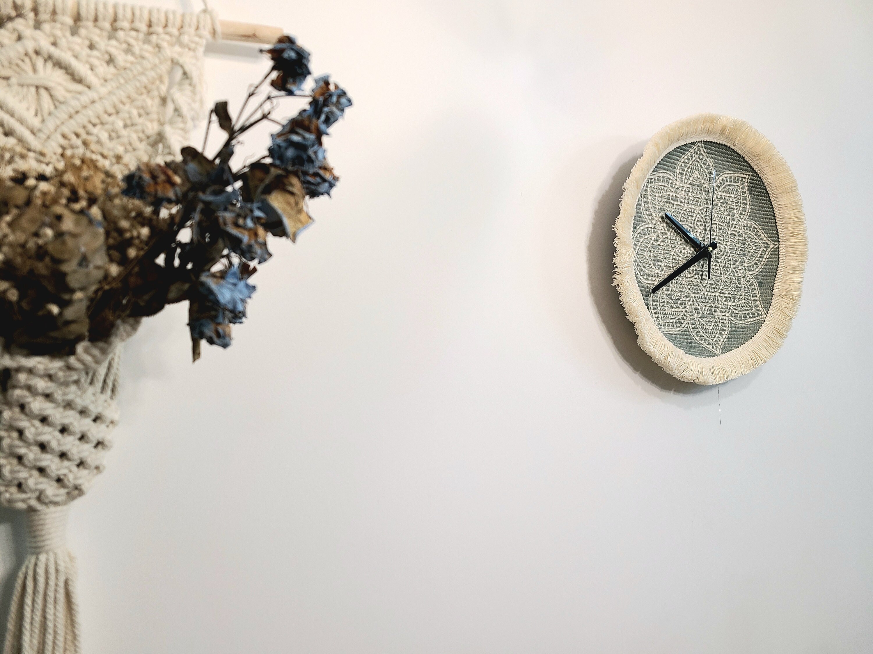 Boho Wall Clock Unique Macrame Modern Home Decor Rustic - Etsy