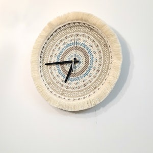 Boho Wall Clock Unique - Macrame Modern Home Decor - Rustic Cottagecore ...