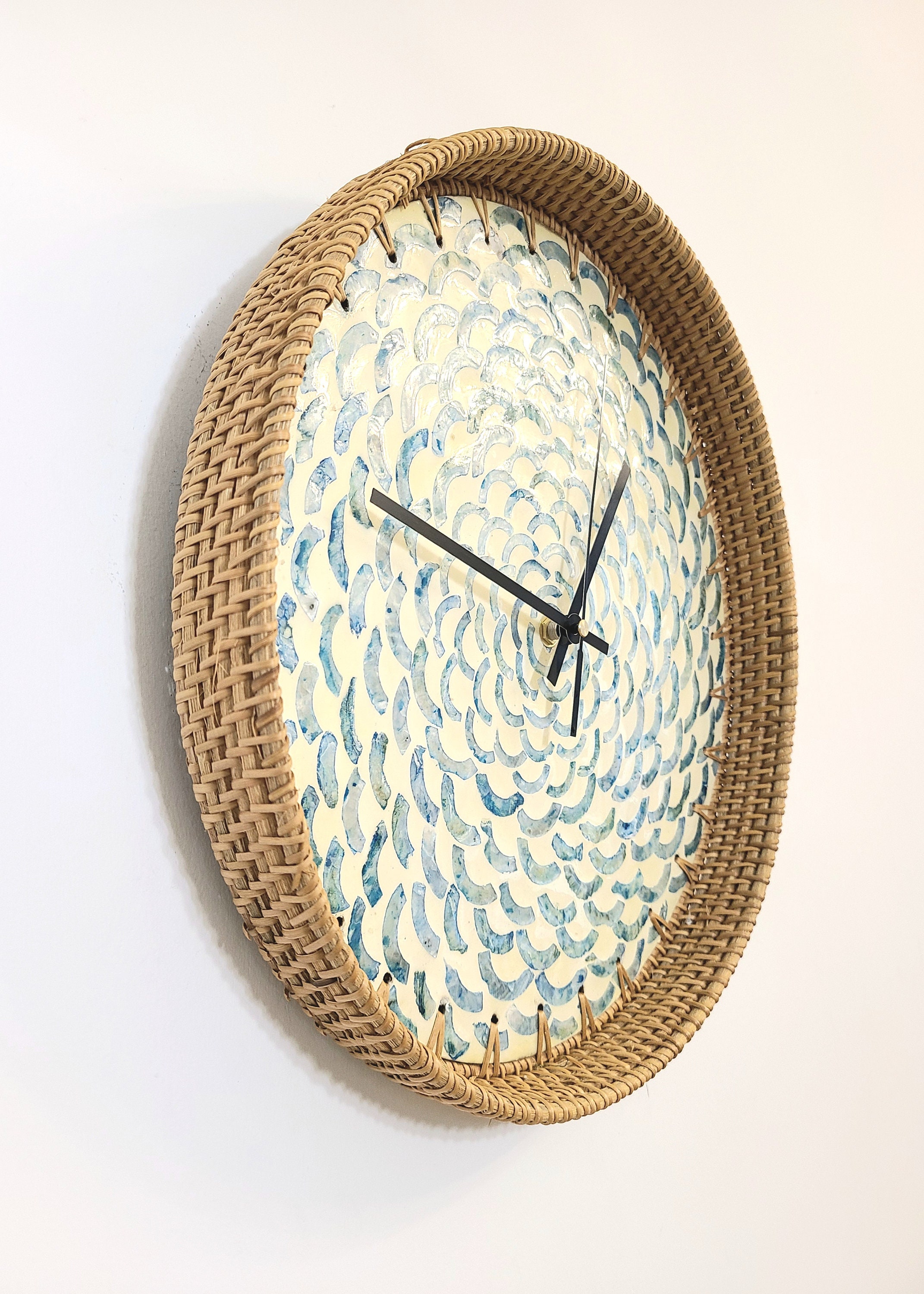 14inch Rattan Wall Clock Unique Cottagecore Clocks for Wall - Etsy