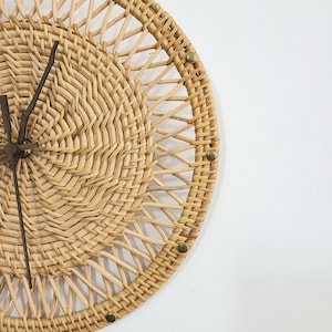 Rattan Wall Clock Unique, Cottagecore Farmhouse Clocks for Wall, 12in ...