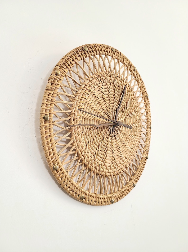Rattan Wall Clock Unique Cottagecore Farmhouse Clocks for - Etsy