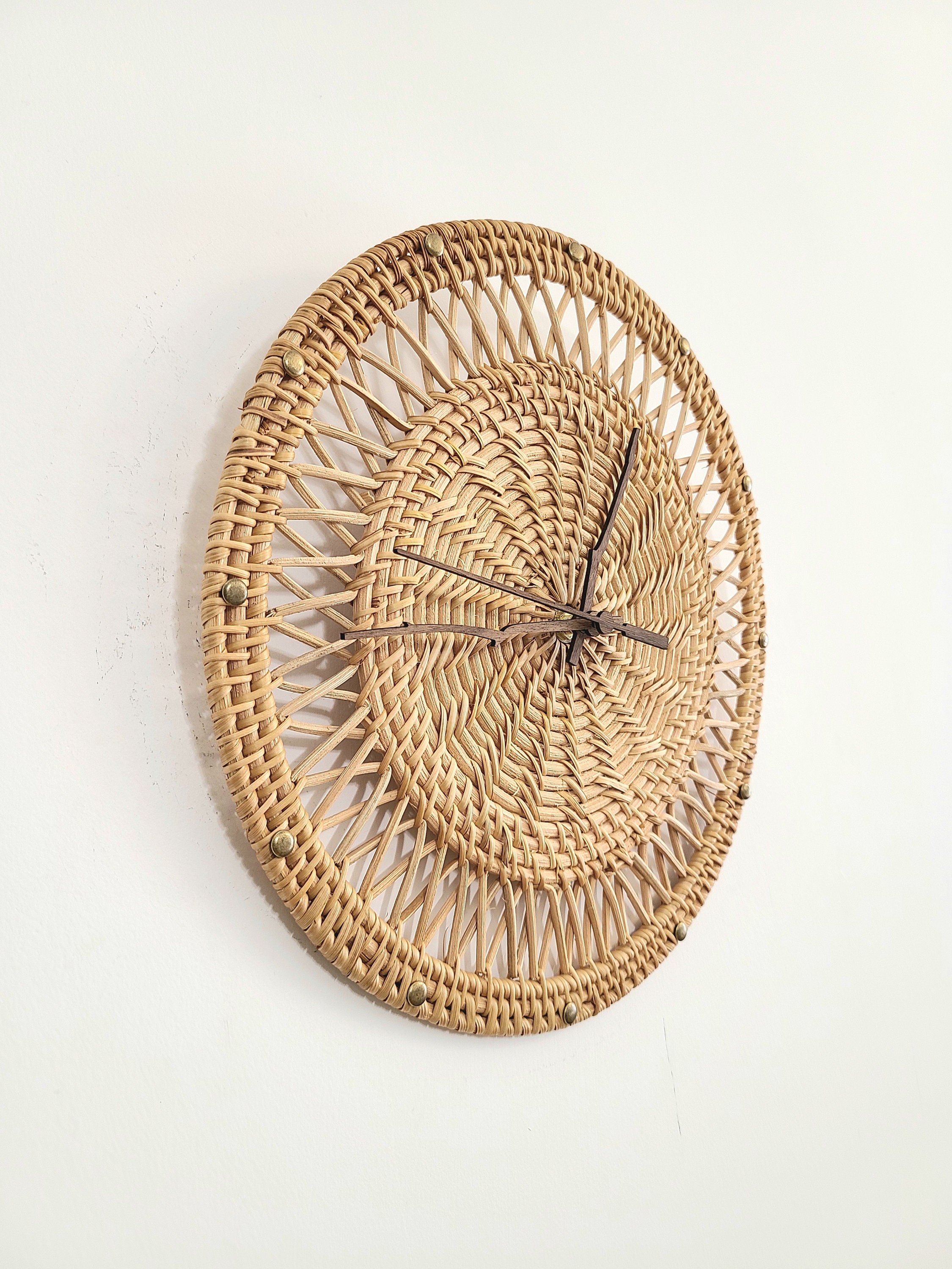 Rattan Wall Clock Unique Cottagecore Farmhouse Clocks for - Etsy