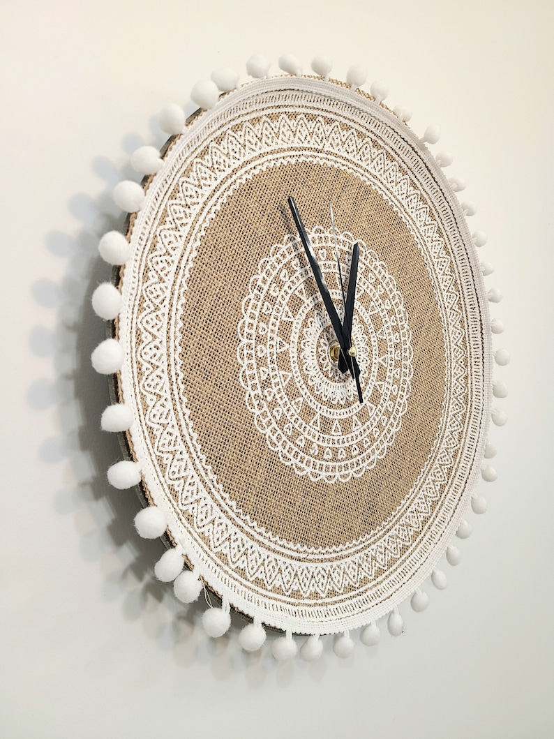 Boho Art Large Wall Clock Unique, Rustic Cottagecore Clocks for Wall ...