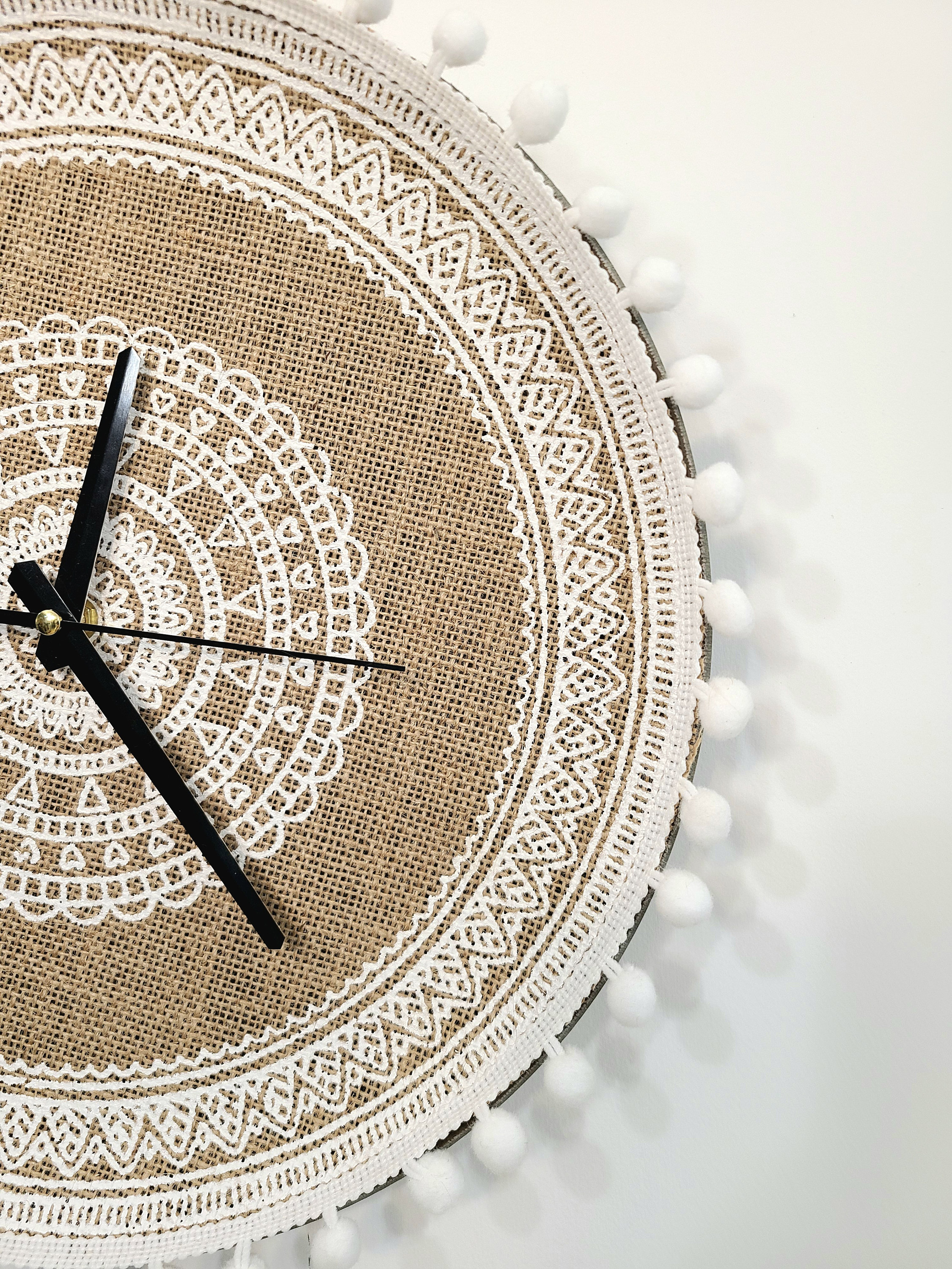 Boho Art Large Wall Clock Unique, Rustic Cottagecore Clocks for Wall ...