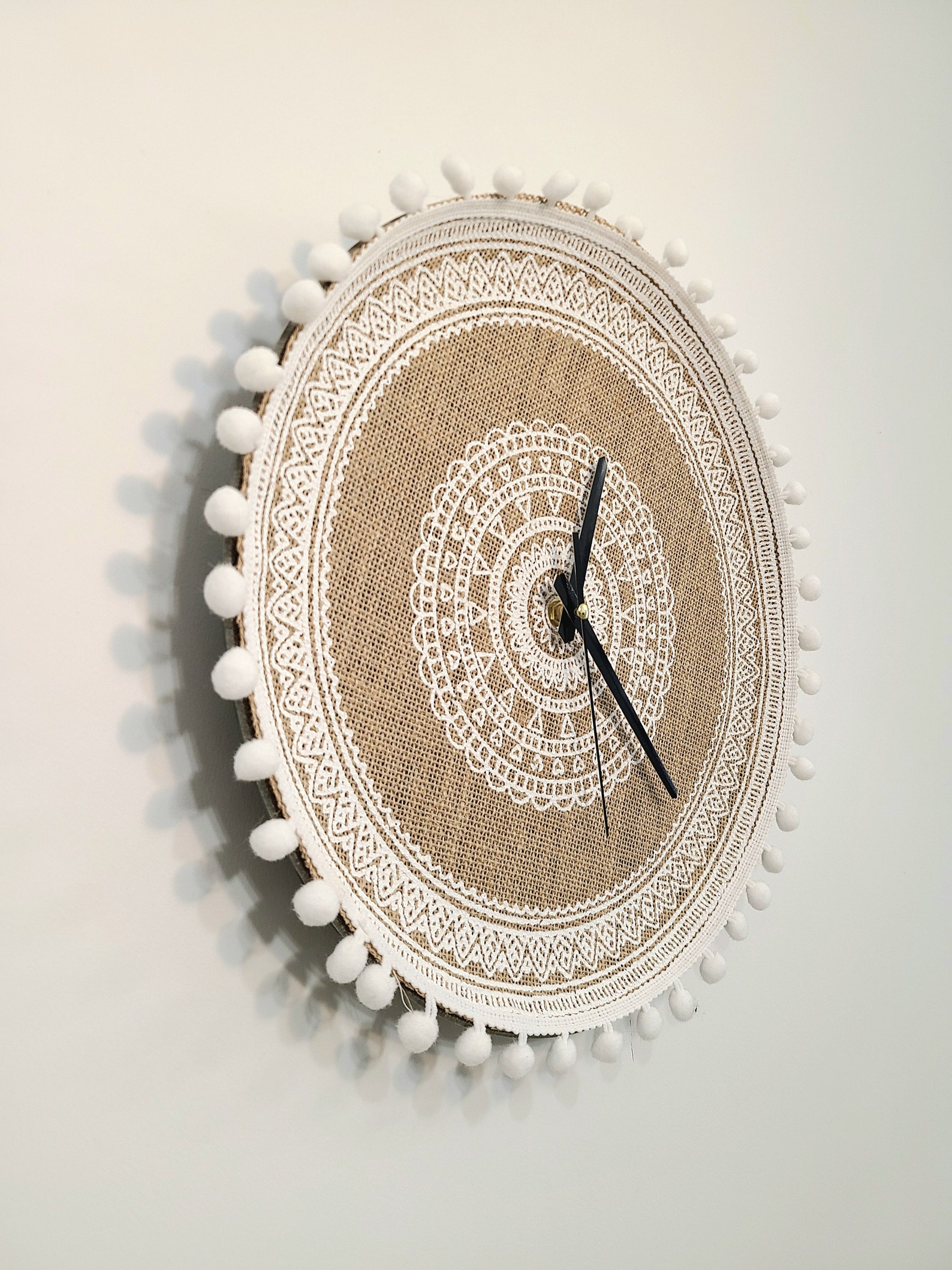 Boho Art Large Wall Clock Unique, Rustic Cottagecore Clocks for Wall ...