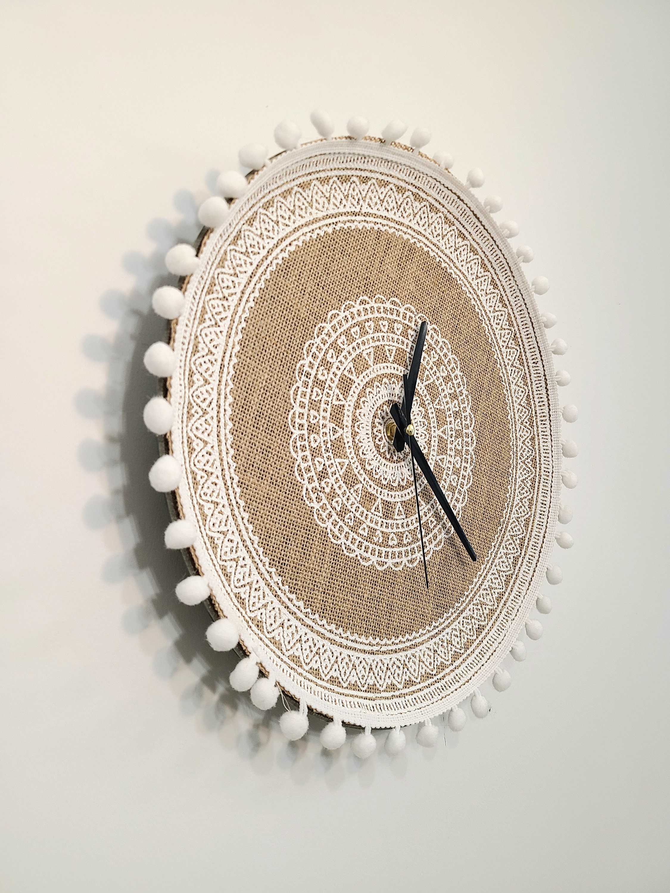 Boho Art Large Wall Clock Unique, Rustic Cottagecore Clocks for Wall ...