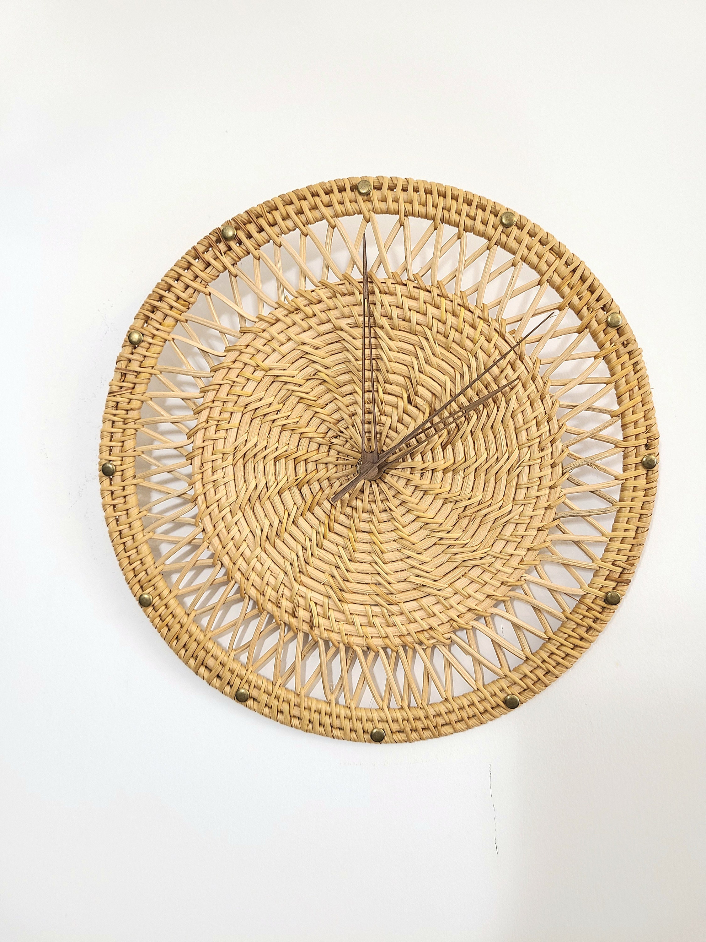 Rattan Wall Clock Unique Cottagecore Farmhouse Clocks for - Etsy