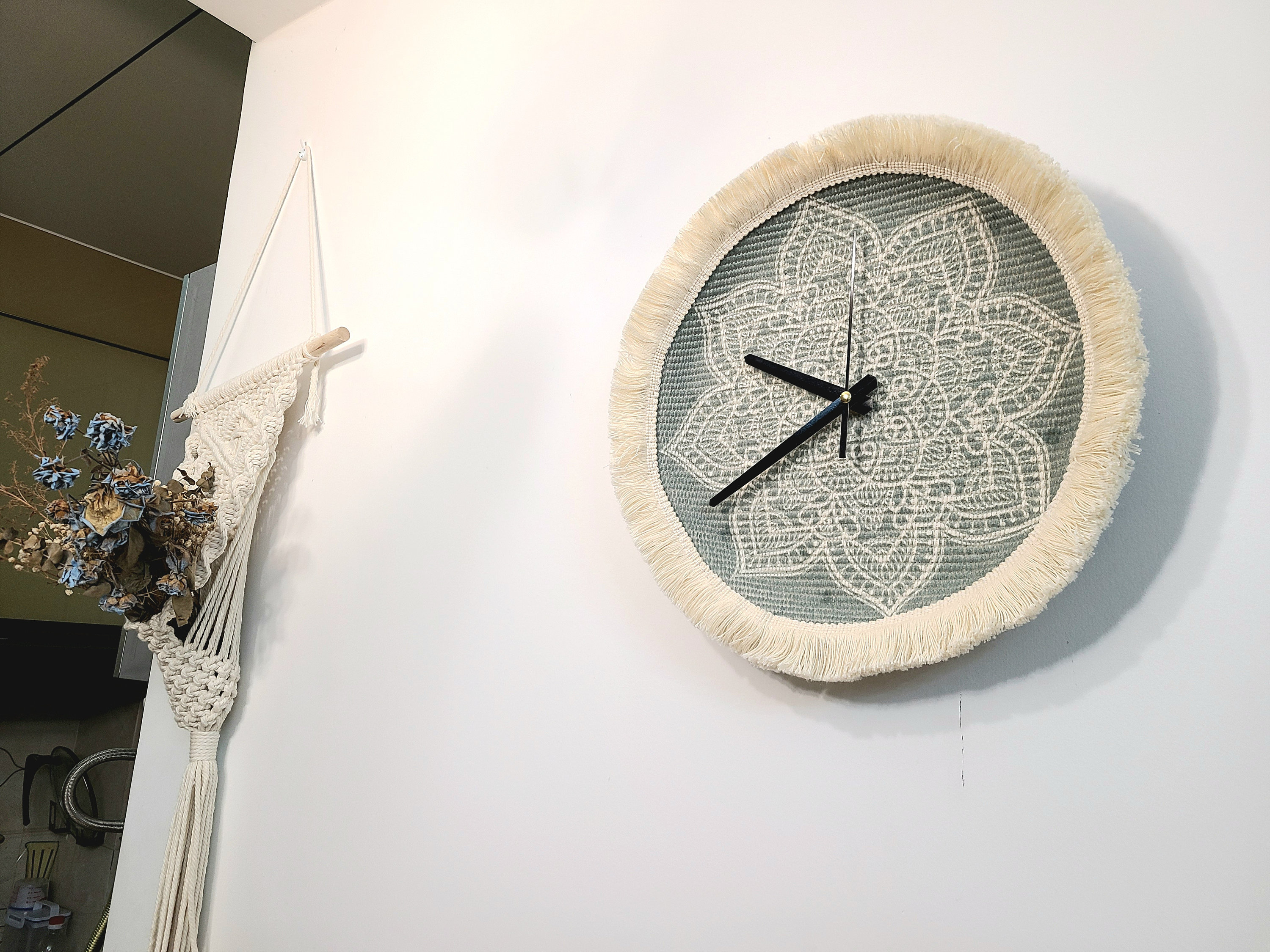 Boho Wall Clock Unique Macrame Modern Home Decor Rustic - Etsy