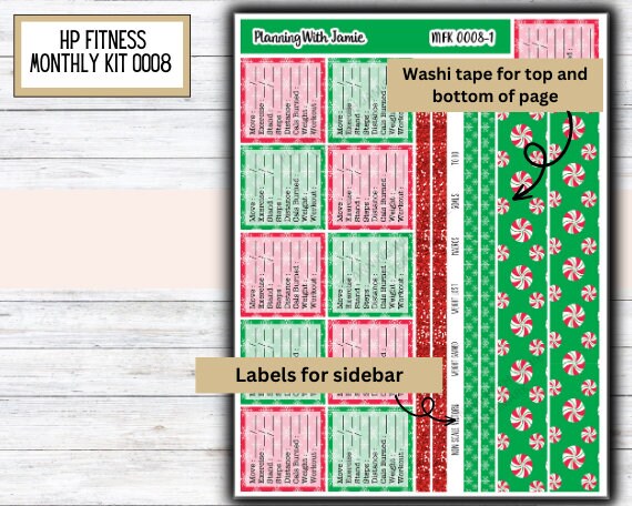 Monthly Fitness Sticker Kit, Fitness Sticker Kit, Fitness Stickers ...
