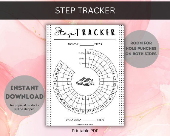 Step Tracker | Monthly Step Tracker | Month Steps | Instant Download ...