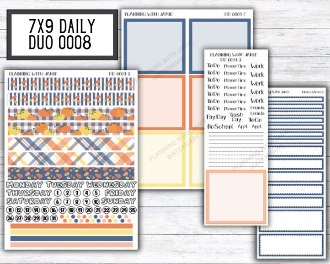 EC DD 0008 7x9 Daily Duo Weekly Sticker Kit Daily Duo Stickers Groovy ...
