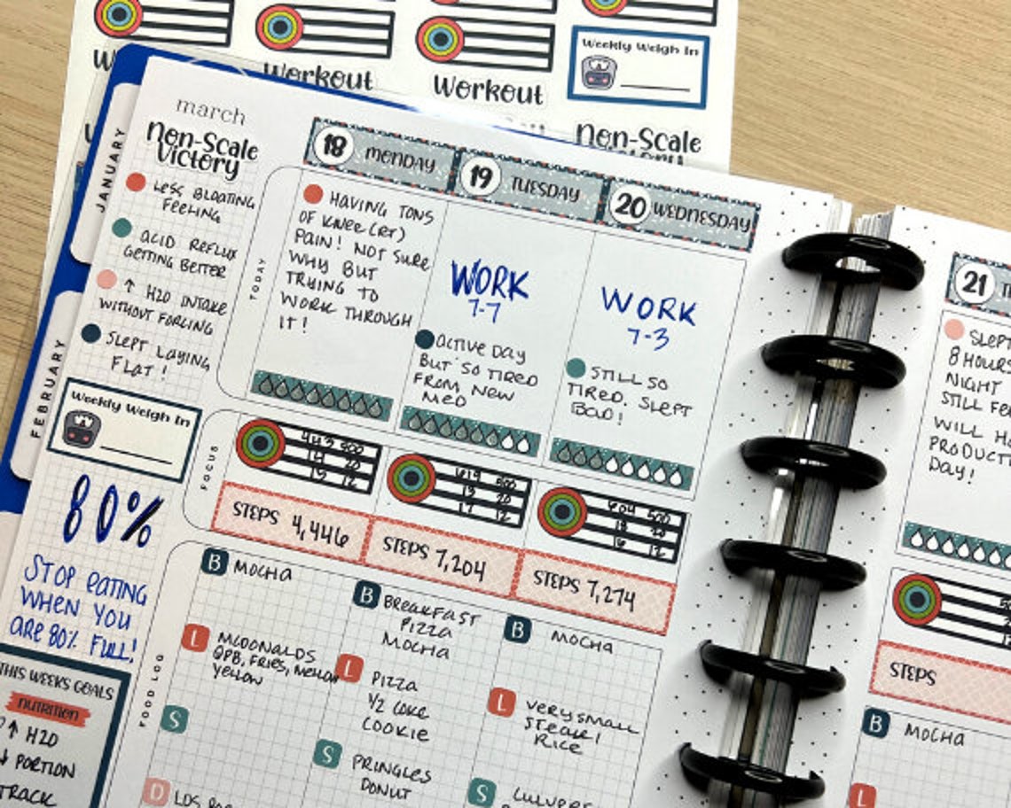 Kit 320 Weekly Fitness Sticker Kit || Weekly Sticker Kit || Happy ...