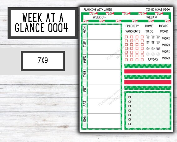 Erin Condren Week at A Glance Sticker Kit || Week at A Glance Stickers ...